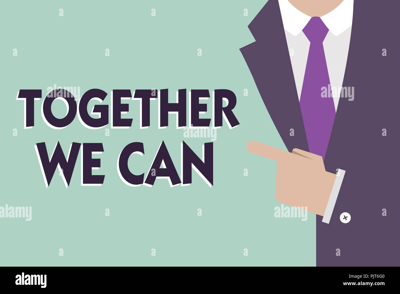 Text sign showing Together We Can. Conceptual photo unity can makes ...
