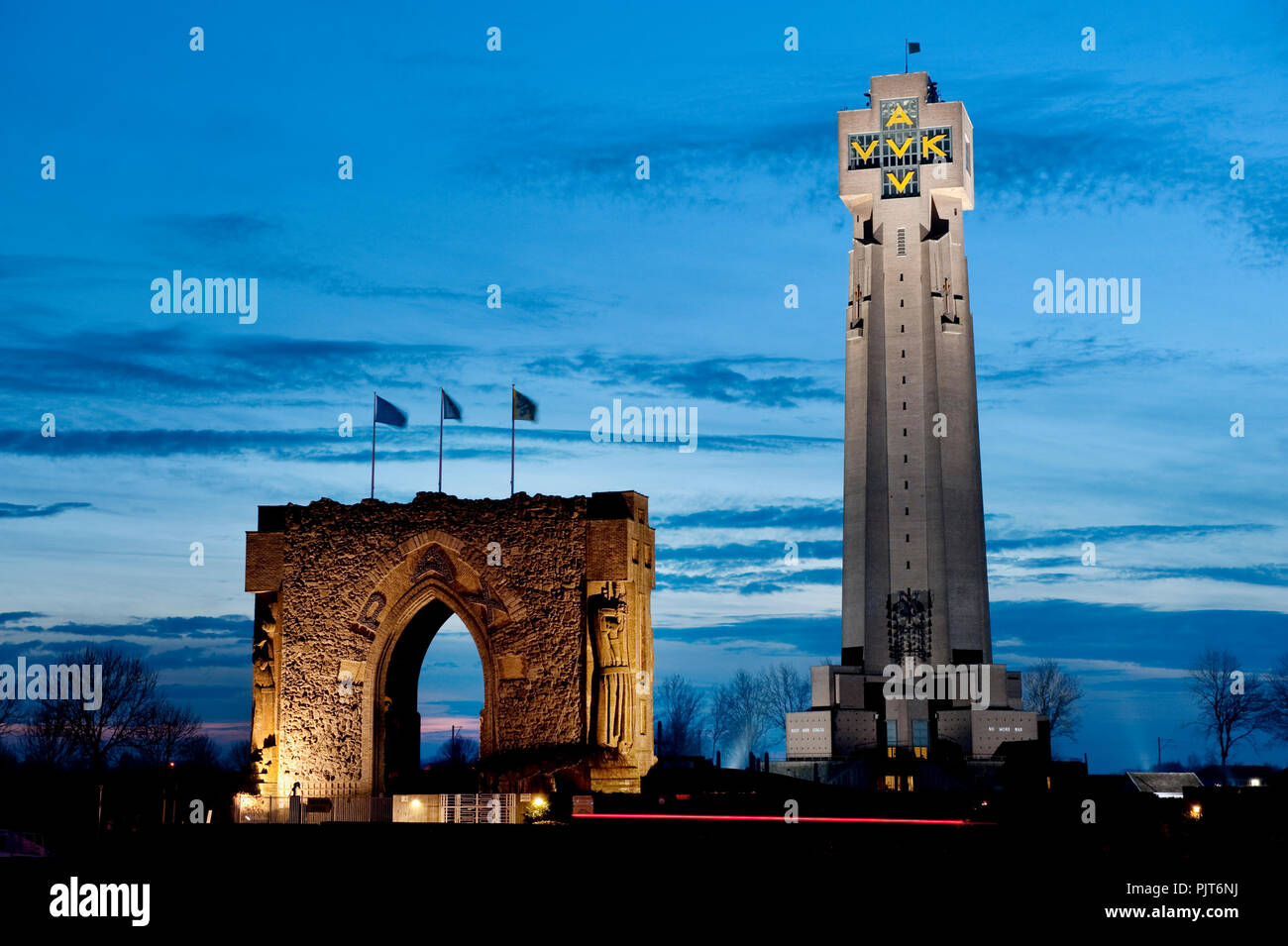 The Yser Tower peace monument in Diksmuide (Belgium, 04/02/2010 Stock ...