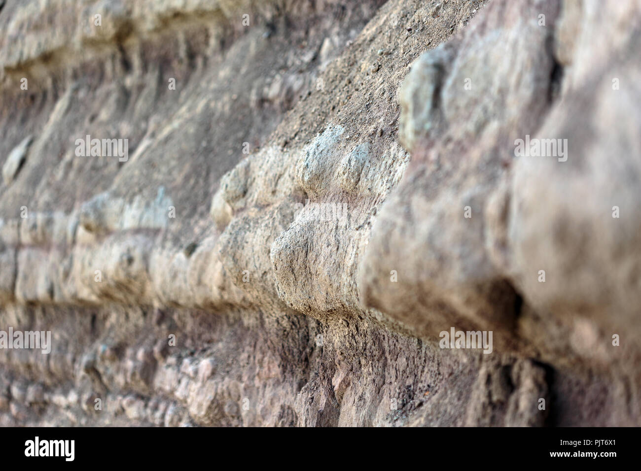 Geological layers in an archaeology site in detail Stock Photo - Alamy