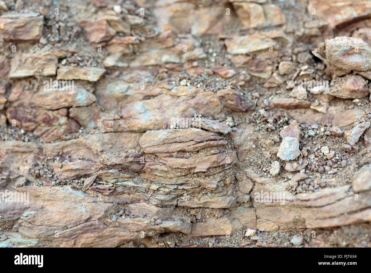 Geological layers in an archaeology site in detail Stock Photo - Alamy