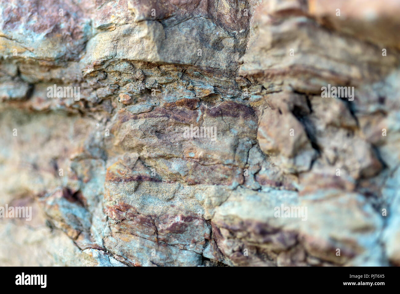 Geological layers in an archaeology site in detail Stock Photo - Alamy