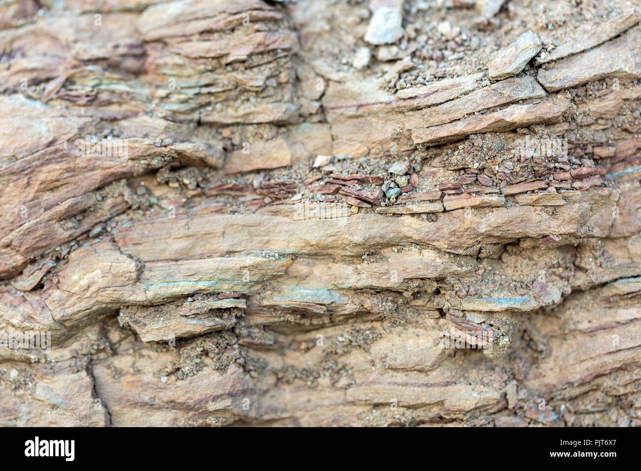 Geological layers in an archaeology site in detail Stock Photo - Alamy
