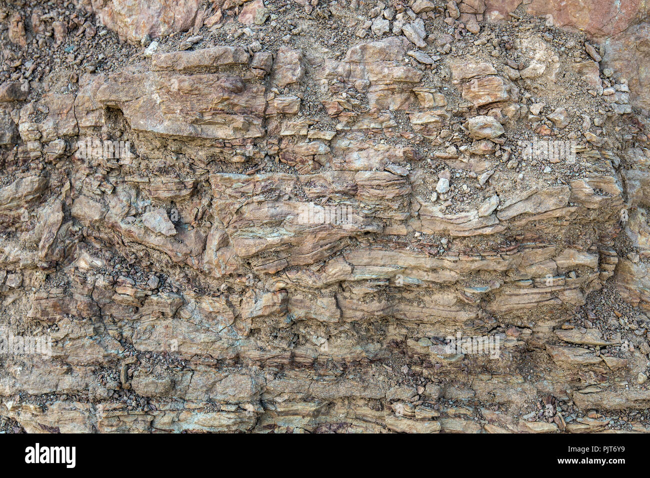 Geological layers in an archaeology site in detail Stock Photo - Alamy
