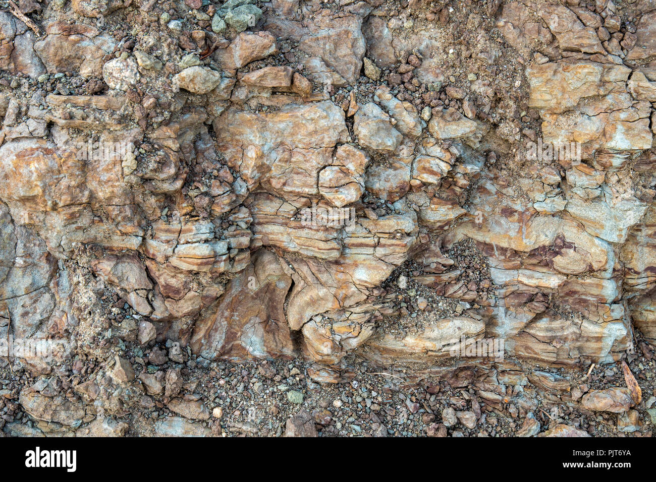 Geological layers in an archaeology site in detail Stock Photo - Alamy