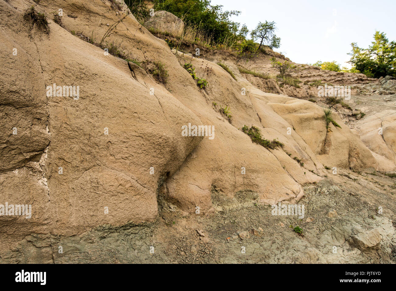 Geological layers in an archaeology site in detail Stock Photo - Alamy