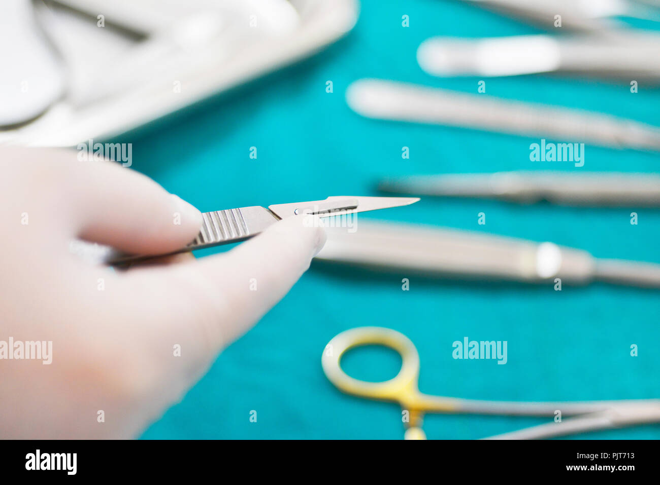 Close up hand holding surgical instruments in the operating room Stock ...
