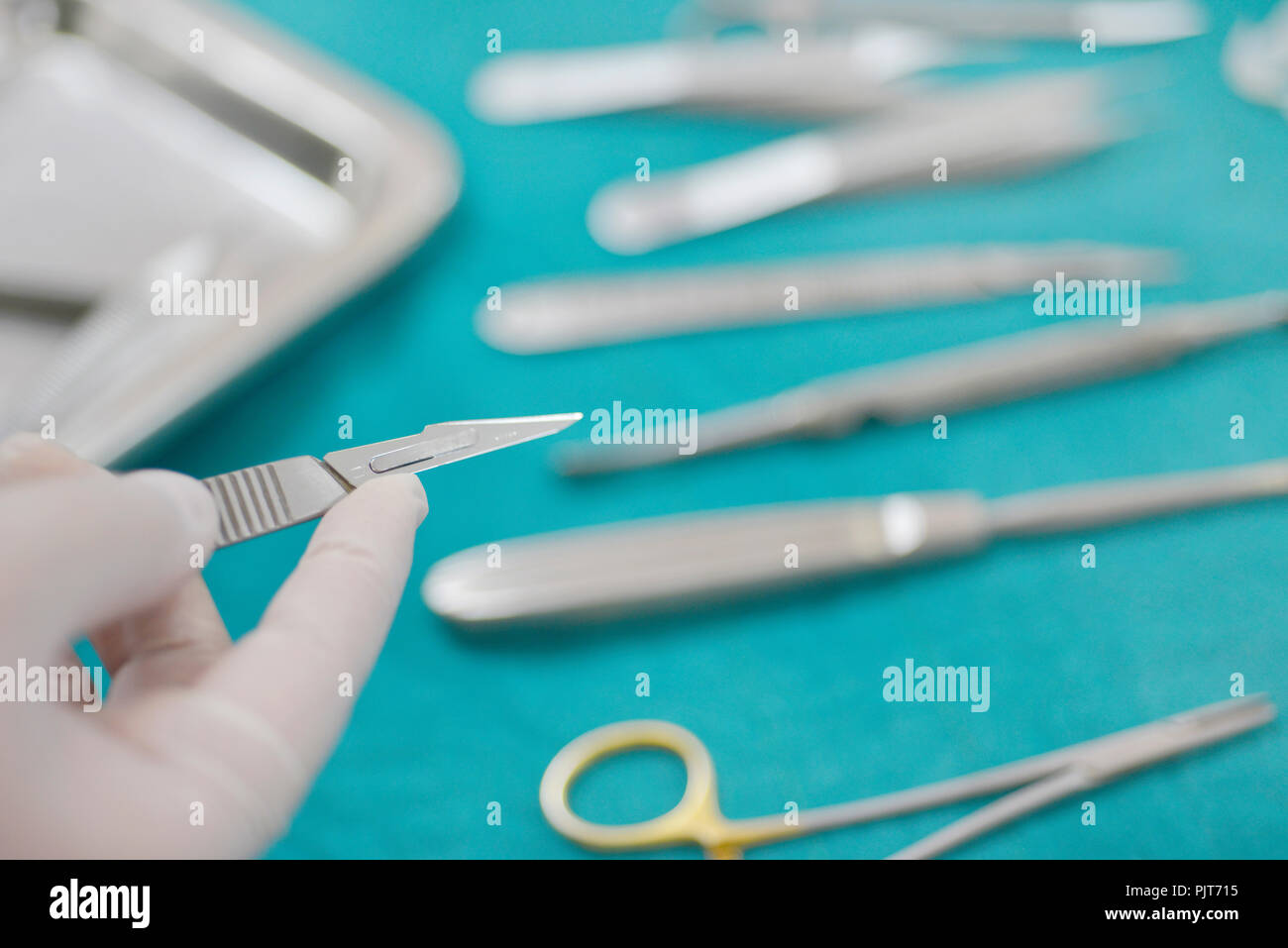 Close up hand holding surgical instruments in the operating room Stock ...
