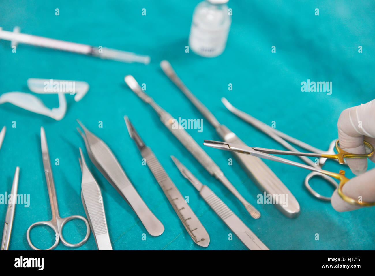 Close up hand holding surgical instruments in the operating room Stock ...
