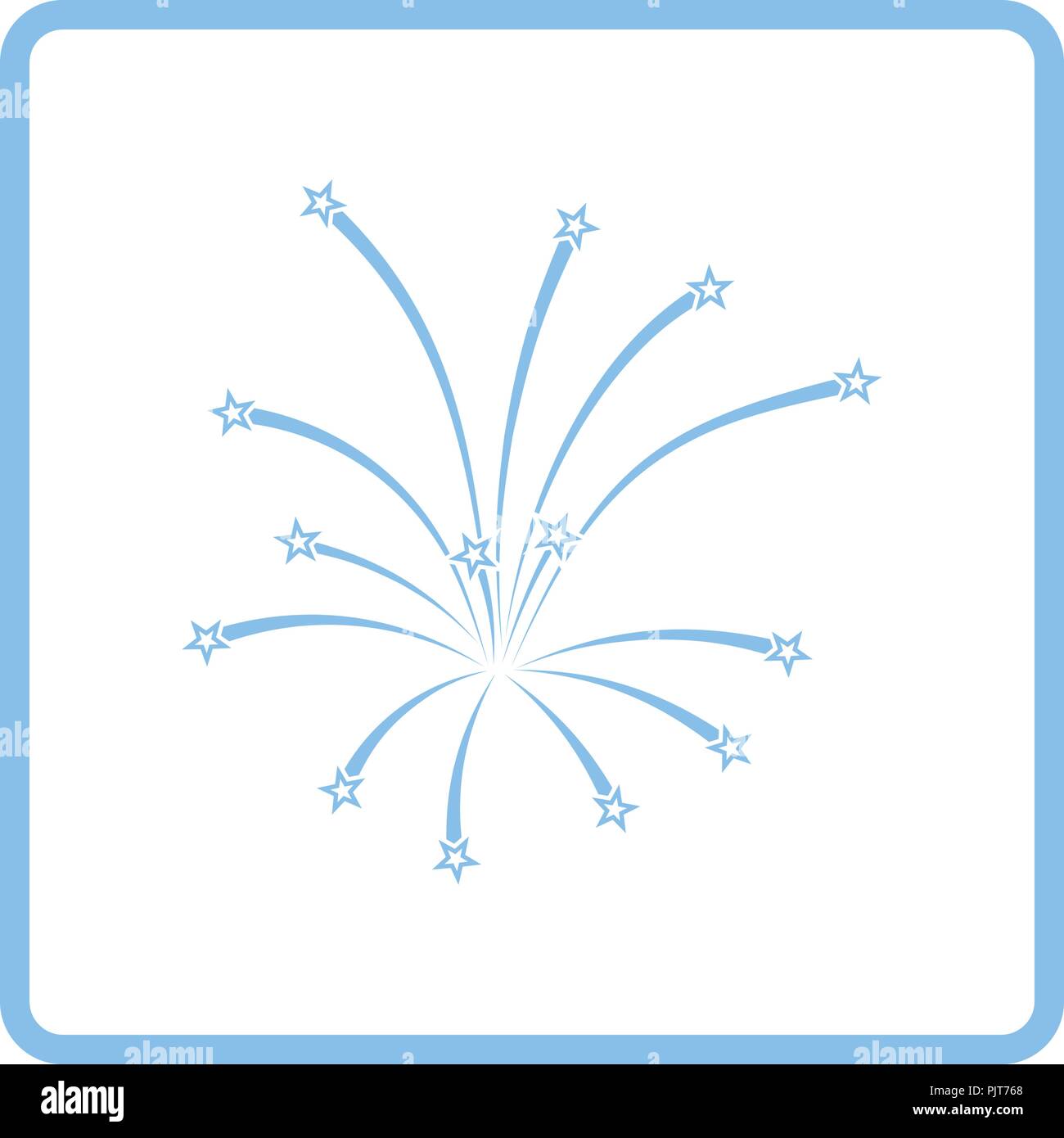 Fireworks icon. Blue frame design. Vector illustration Stock Vector ...
