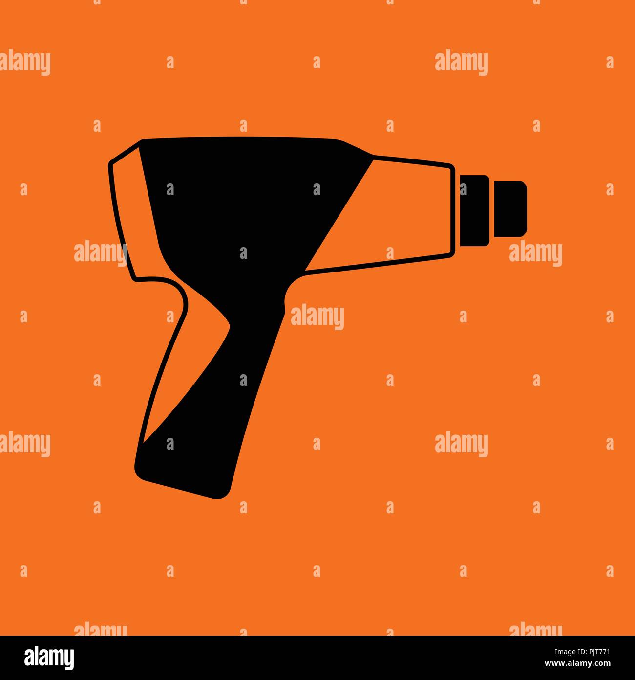 Electric industrial dryer icon. Orange background with black. Vector ...