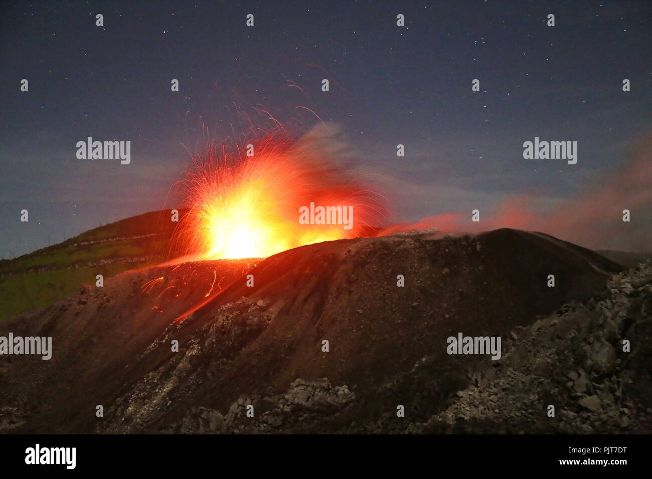 Eruption of Mt. Ibu, Indonesia Stock Photo - Alamy