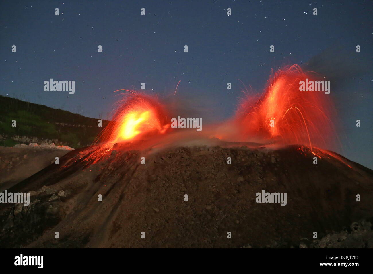 Eruption of Mt. Ibu, Indonesia Stock Photo - Alamy
