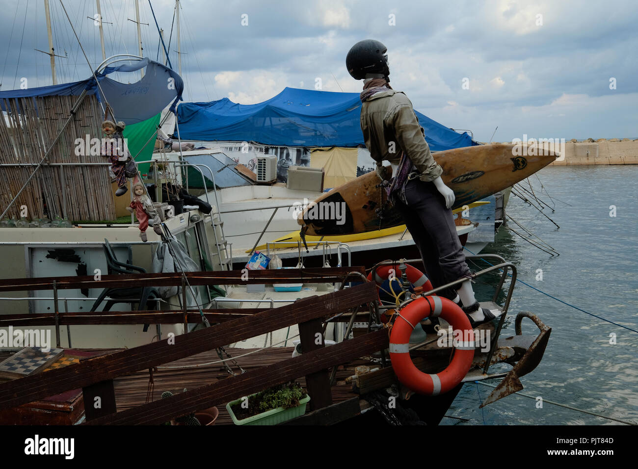 Boat at Jaffa Harbor Stock Photo - Alamy