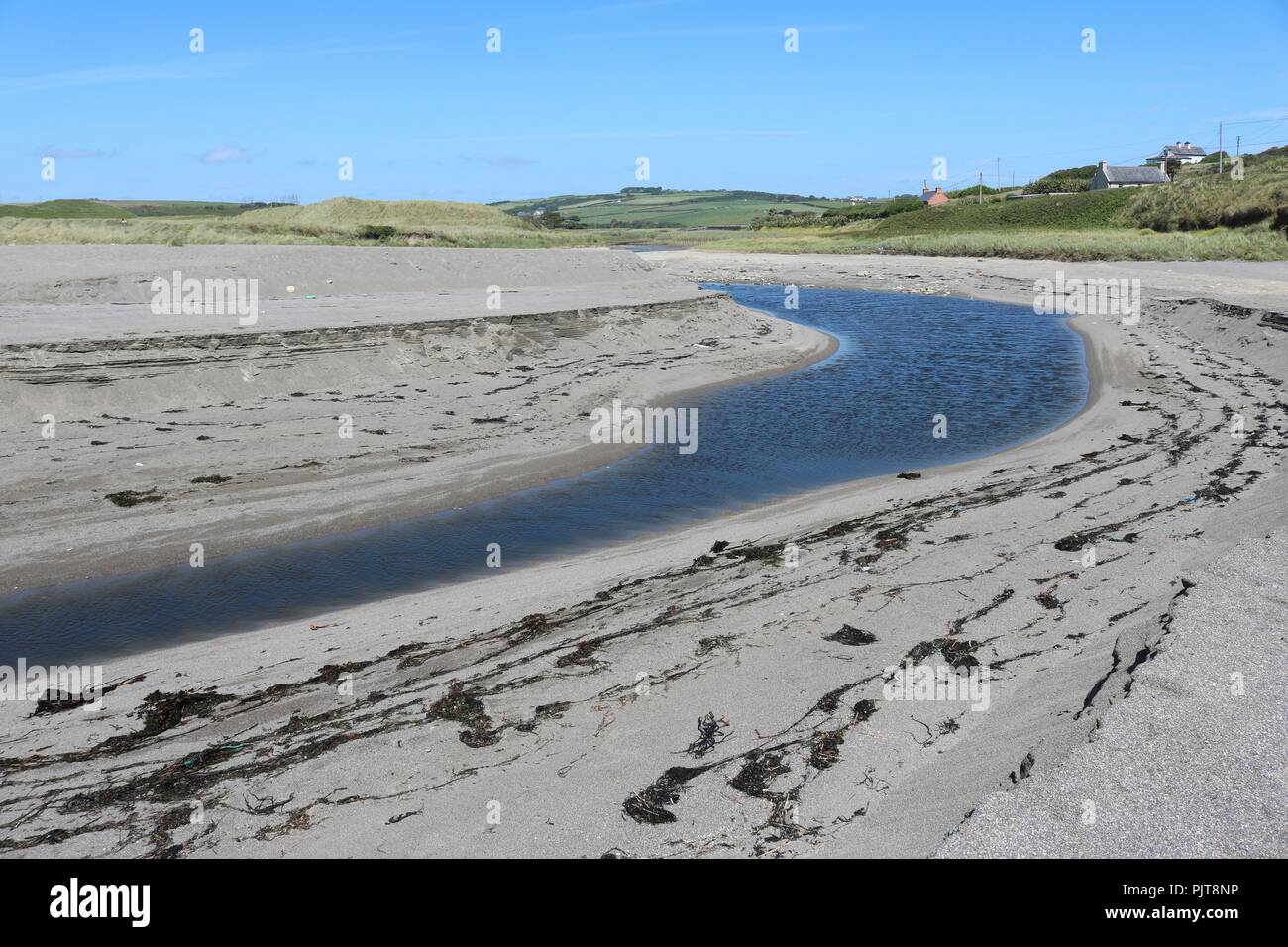 Back barrier tidal channel at Castlefreke, Cork Stock Photo - Alamy
