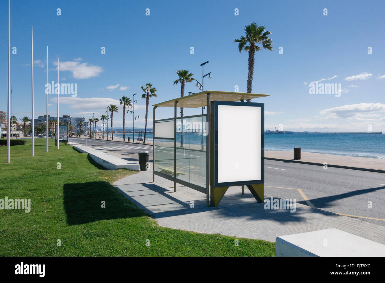 Bus stop poster sea hi-res stock photography and images - Alamy