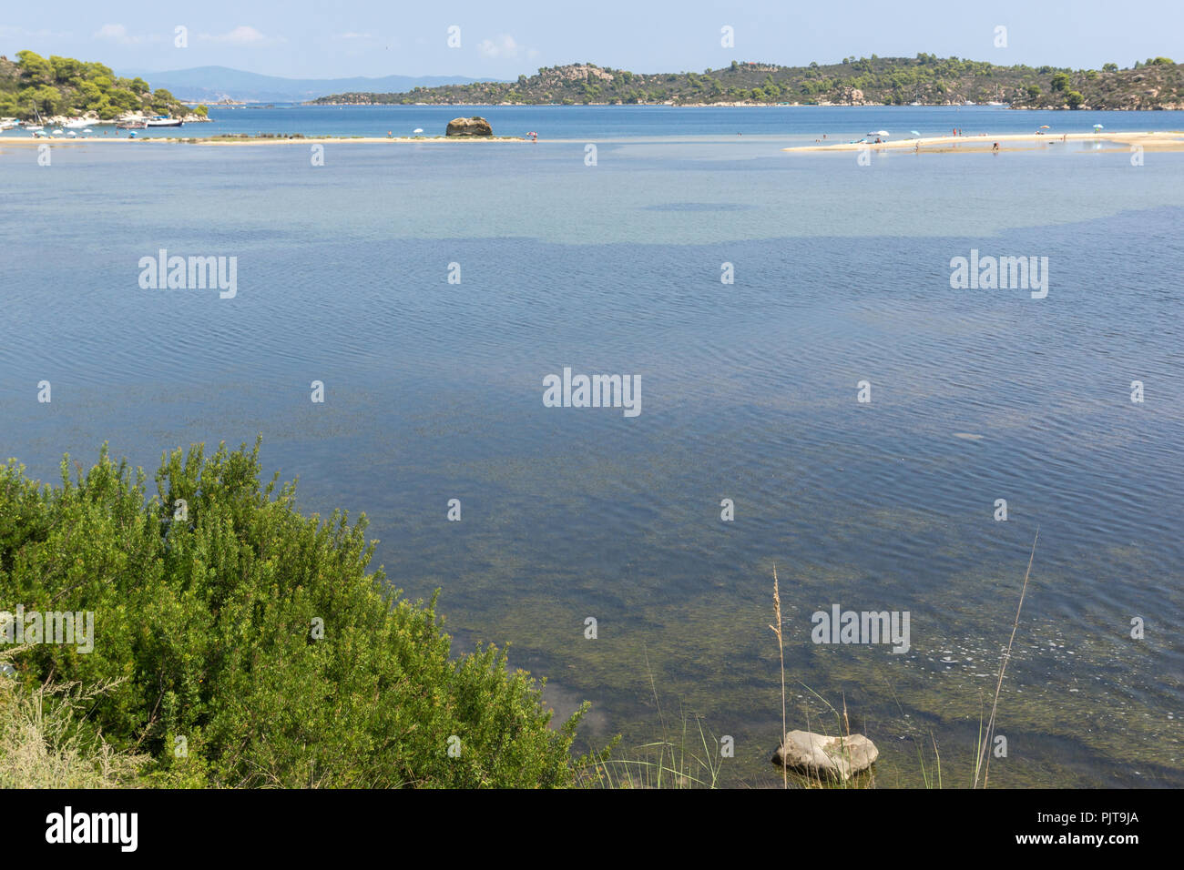 Seascape of Livari Beach Vourvourou at Sithonia peninsula, Chalkidiki ...