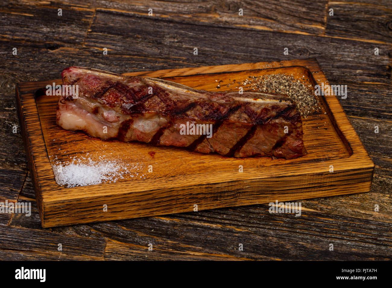 Beef steak short ribs Black Angus Stock Photo - Alamy