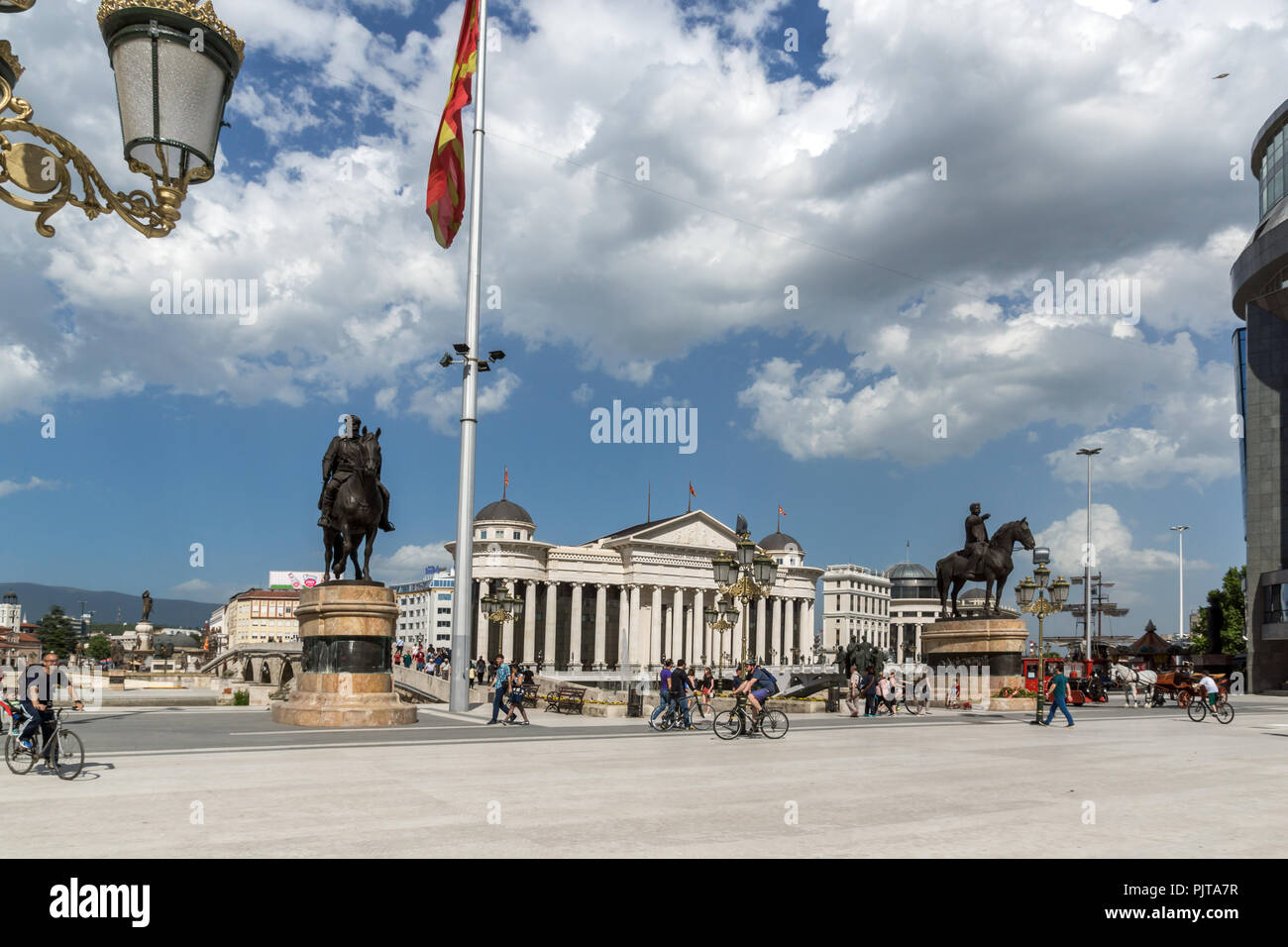 SKOPJE, REPUBLIC OF MACEDONIA - MAY 13, 2017: Skopje City Center and ...