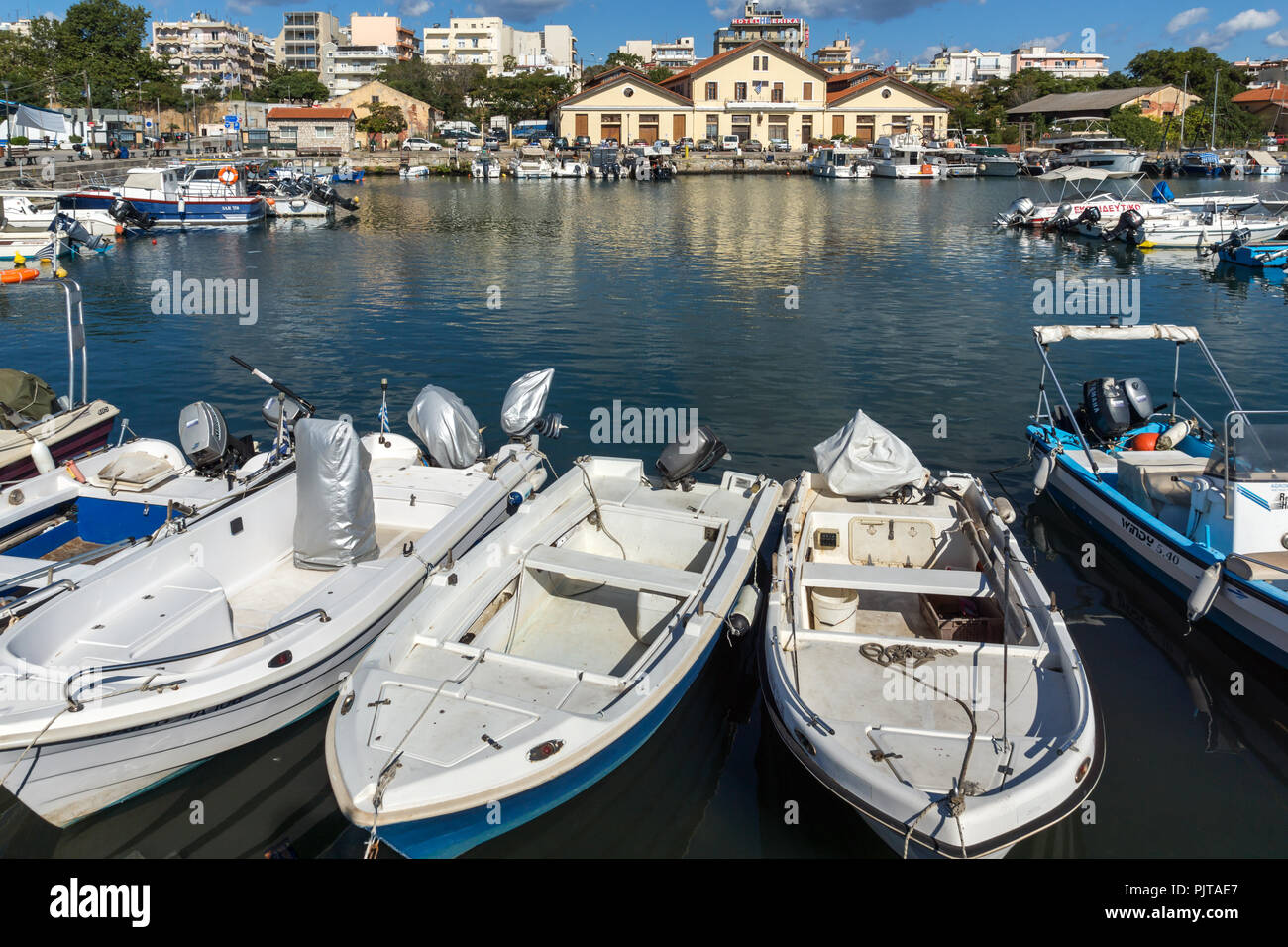 ALEXANDROUPOLI, GREECE - SEPTEMBER 23, 2017: Port and Panorama to town ...