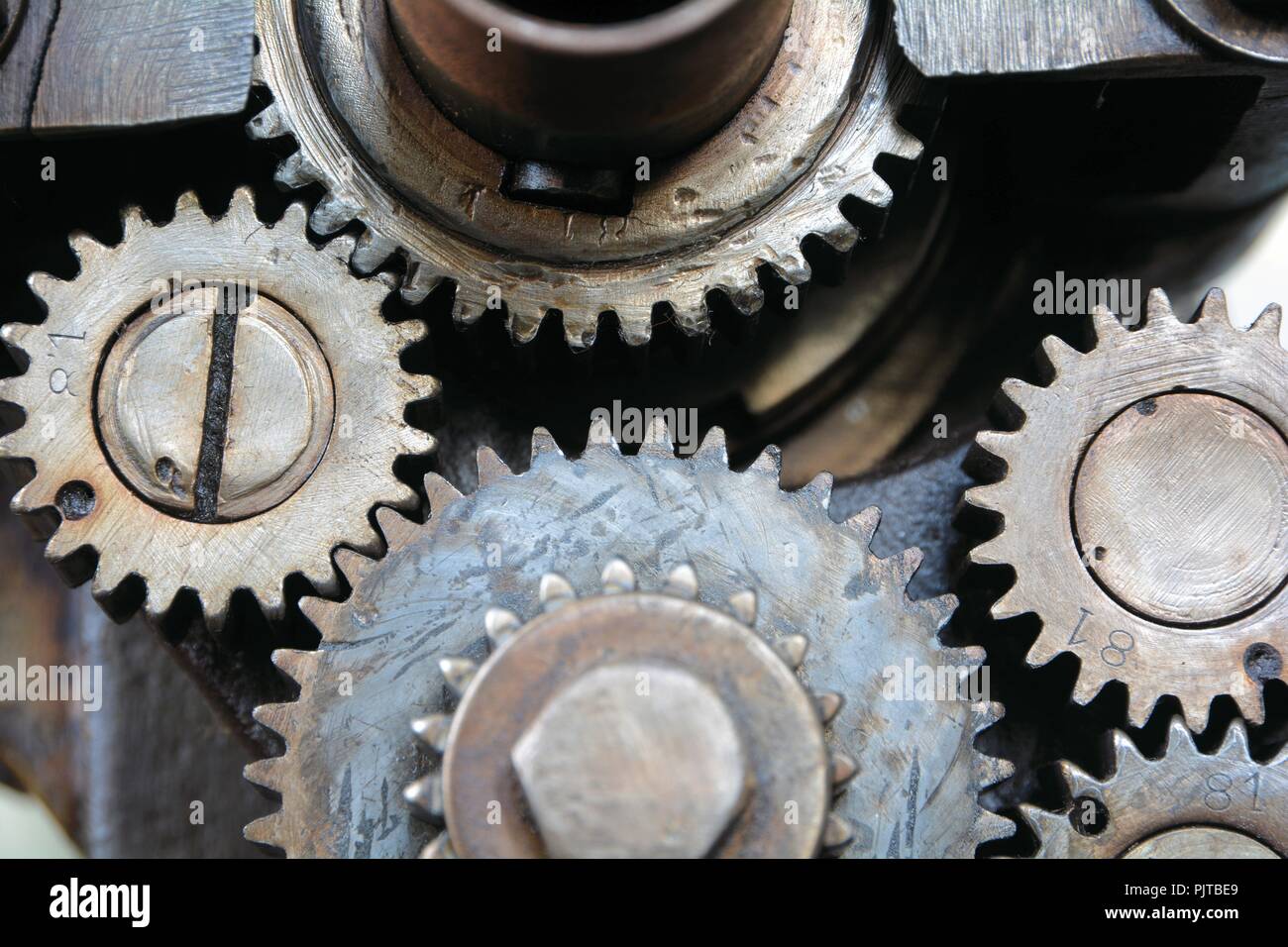 Gear wheel of an old machine Stock Photo - Alamy