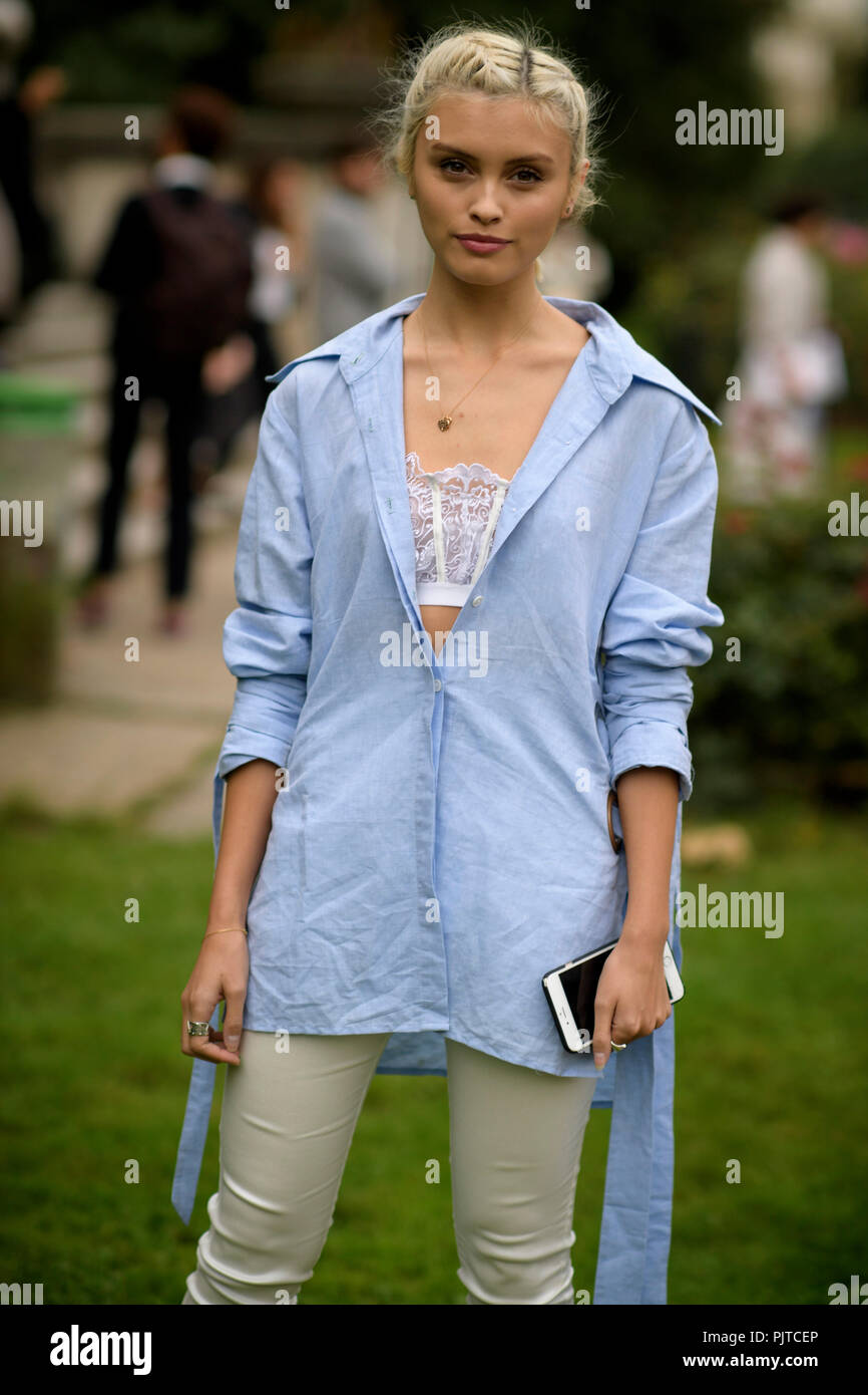 Blond bombshell teenager Sarah Ellen poses following the Christian ...