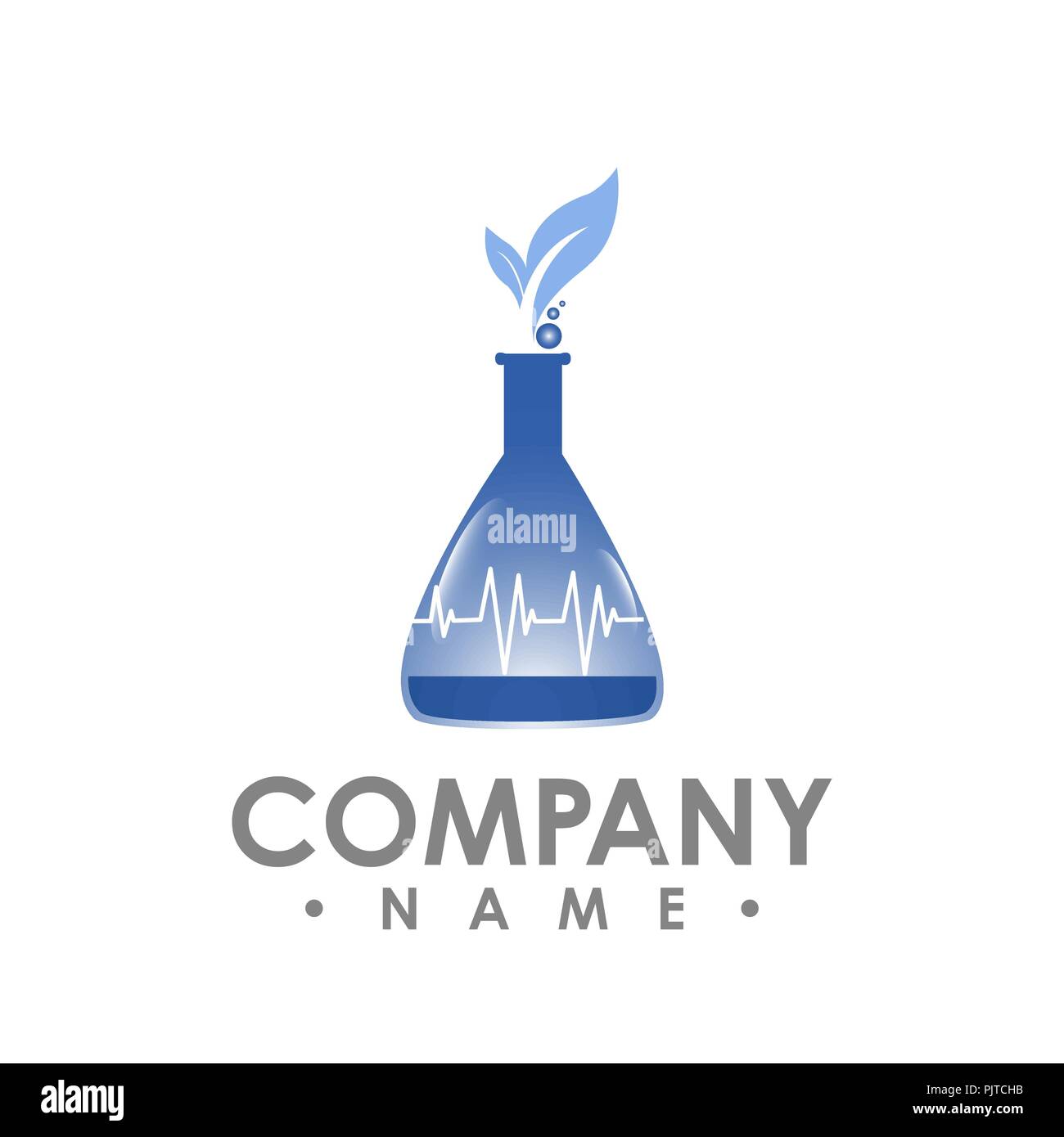 lab logo design, leaf symbol in natural research laboratory bottle ...