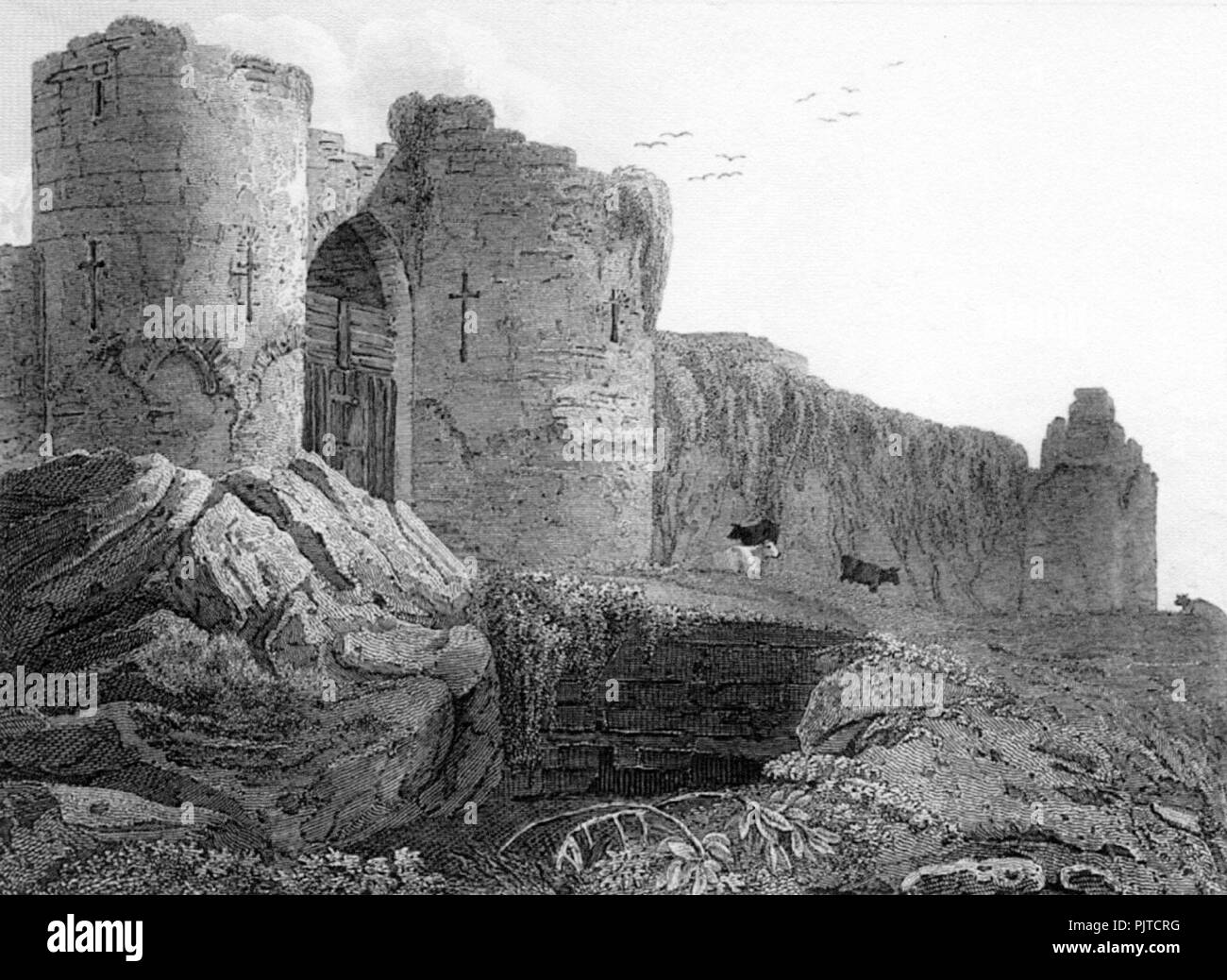 Beeston Castle Gateway 1816 Stock Photo - Alamy