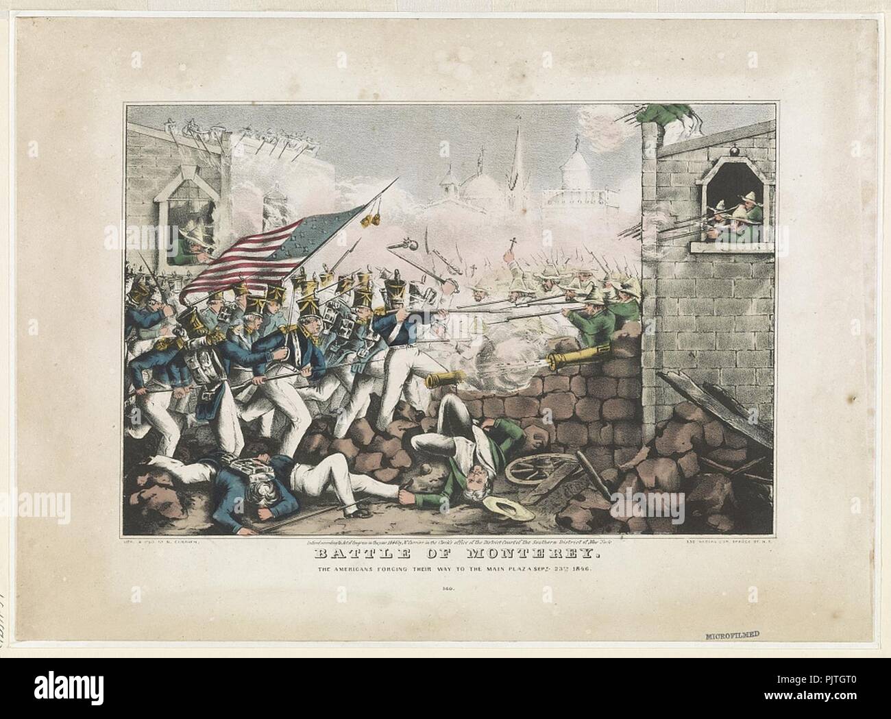 Battle of Monterey-The Americans forcing their way to the main plaza ...