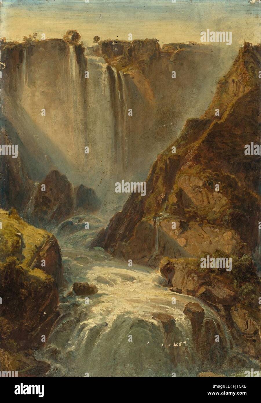 Ferdinand Bellermann - Der Wasserfall von Terni (1853 Stock Photo - Alamy