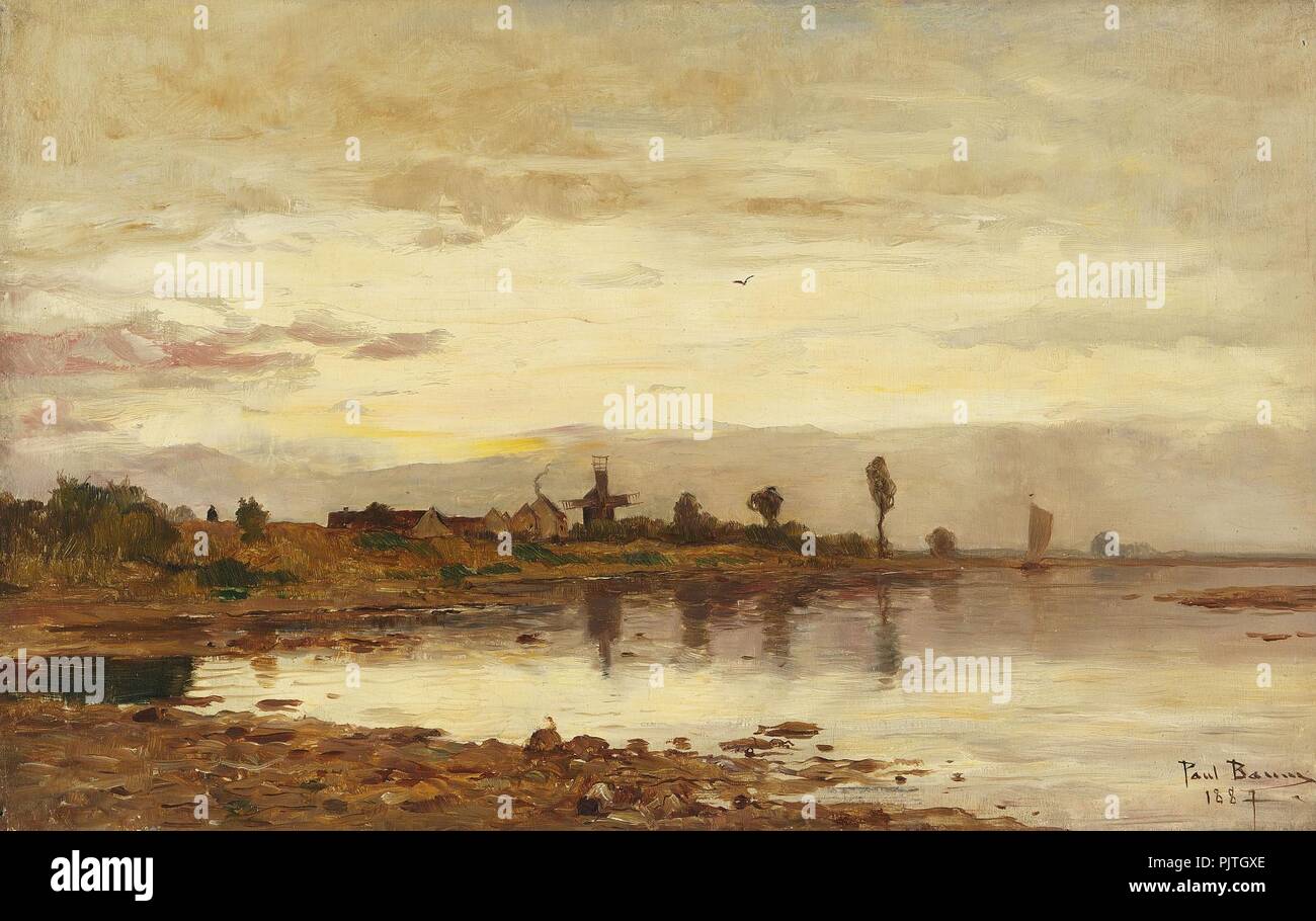 Paul Baum - Holländische Kanallandschaft (1887 Stock Photo - Alamy