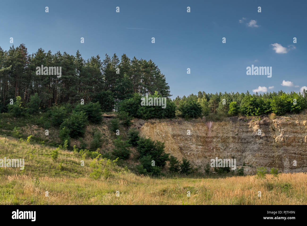 geological outcrop in abandoned flintstone quarry Stock Photo - Alamy