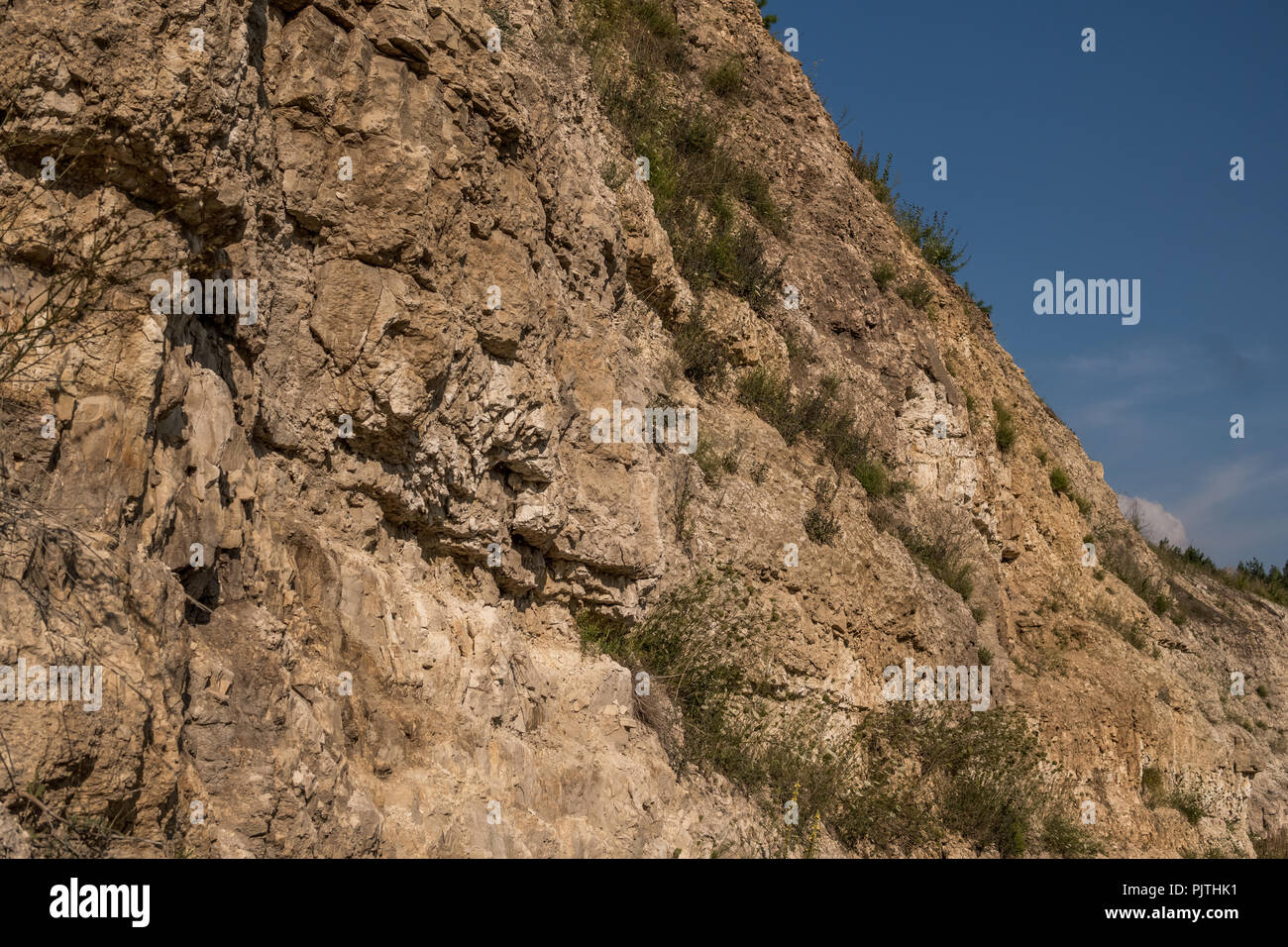 geological outcrop in abandoned flintstone quarry Stock Photo - Alamy