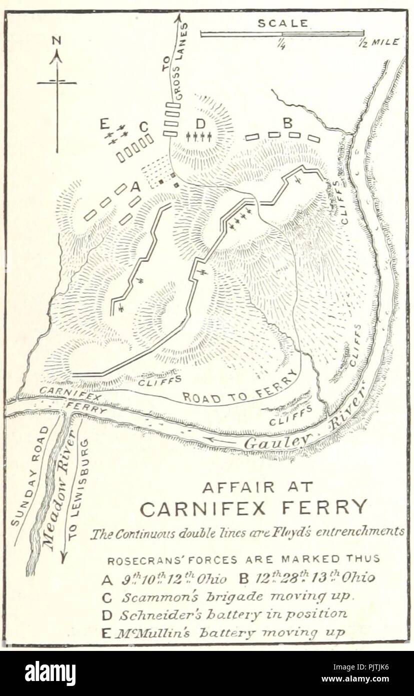 Battle of Carnifex Ferry map Stock Photo - Alamy