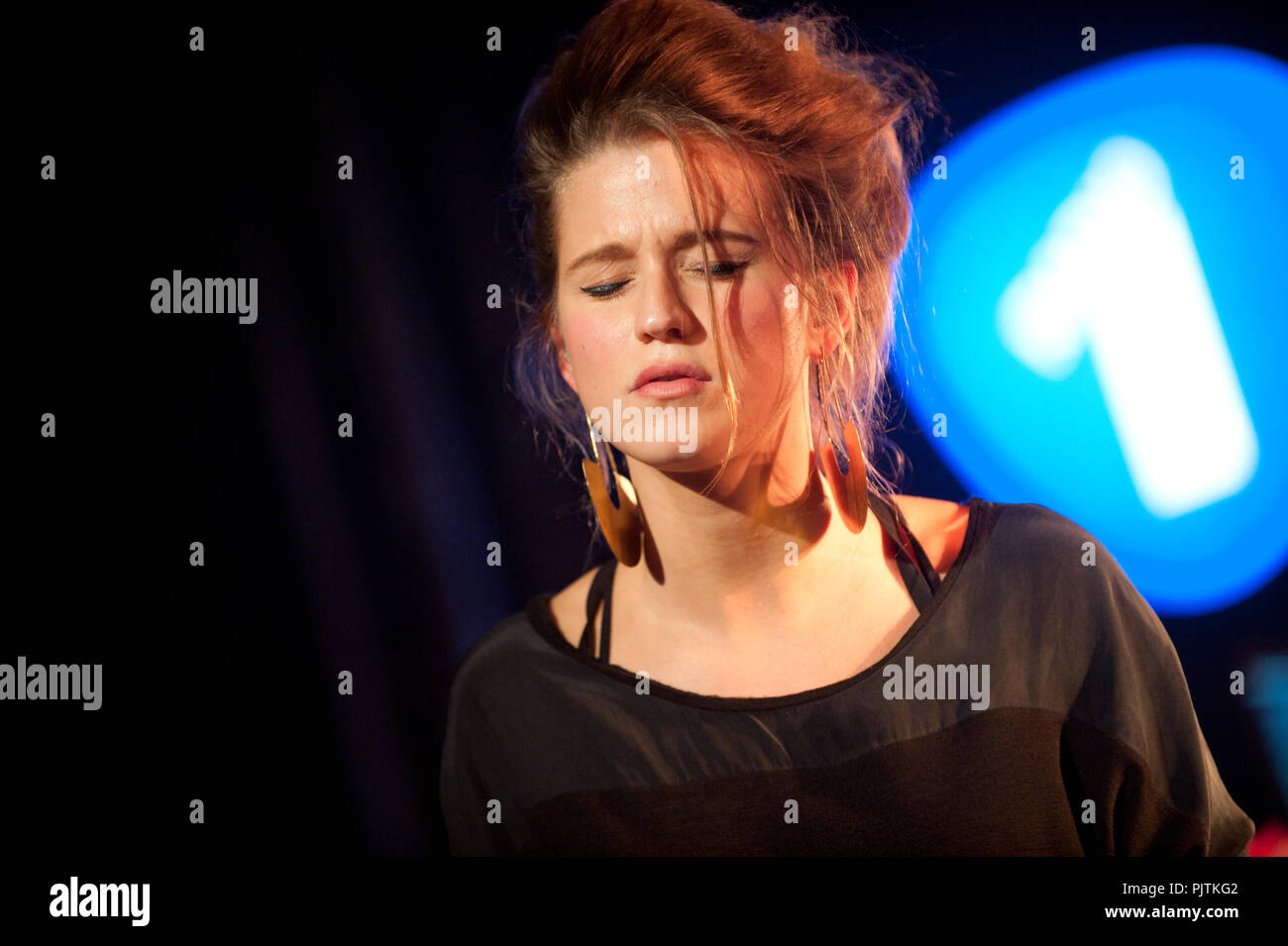 Belgian singer-songwriter Selah Sue performing at the Radio 1 Sessies ...
