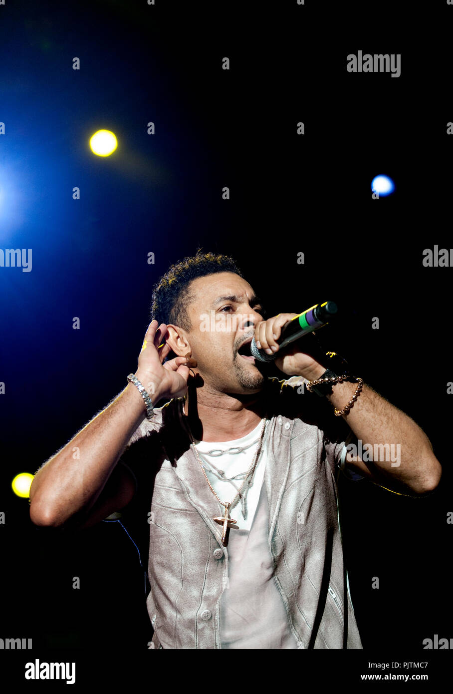 Jamaican-American reggae singer Shaggy at the Suikerrock festival in ...