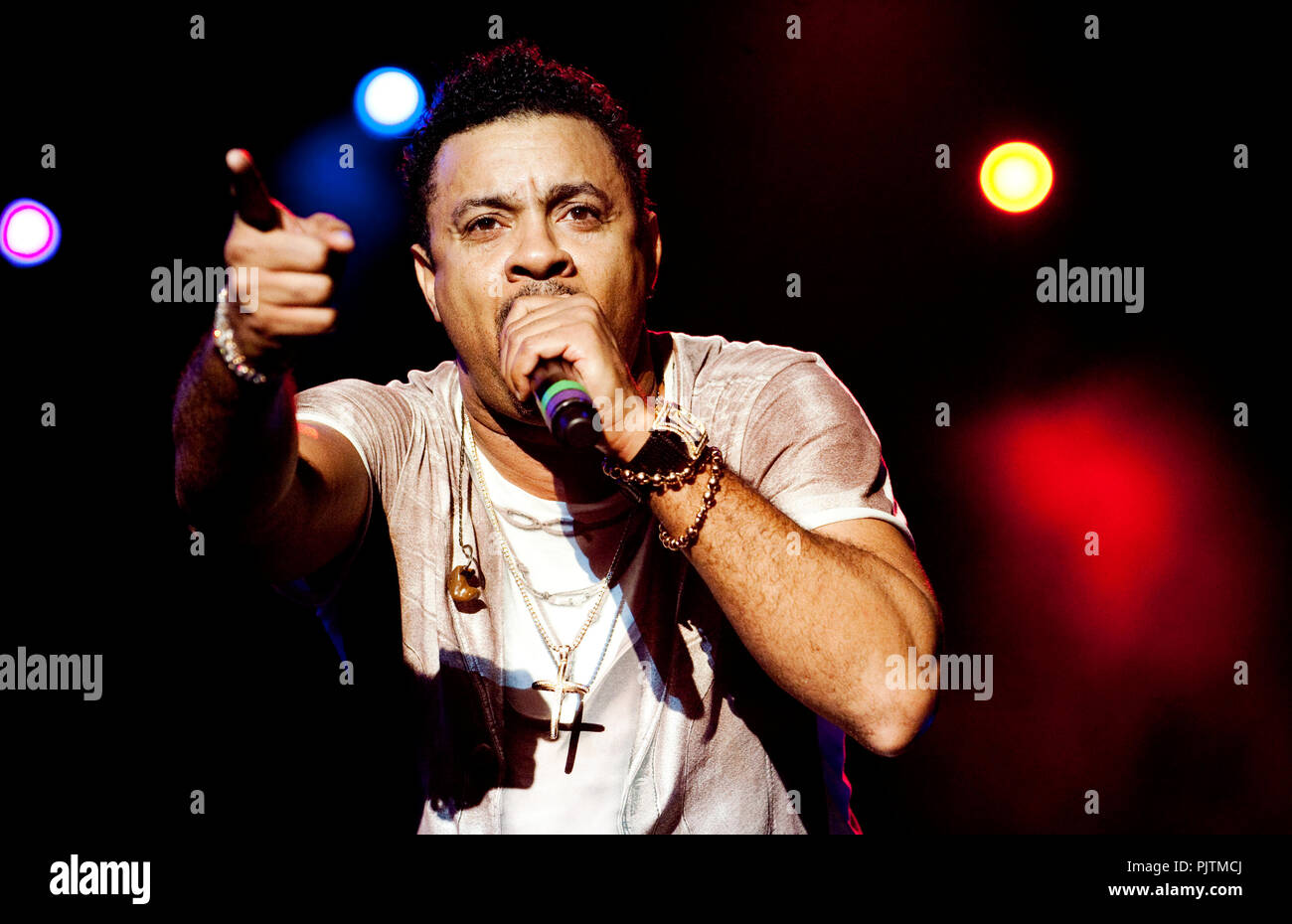 Jamaican-American reggae singer Shaggy at the Suikerrock festival in ...