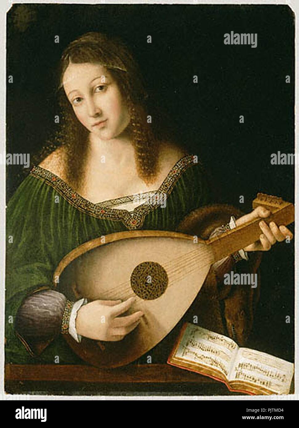 Woman playing the lute hi-res stock photography and images - Alamy