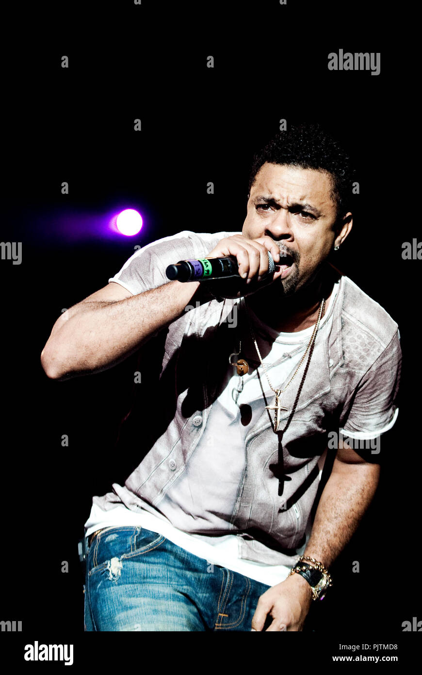 Jamaican-American reggae singer Shaggy at the Suikerrock festival in ...