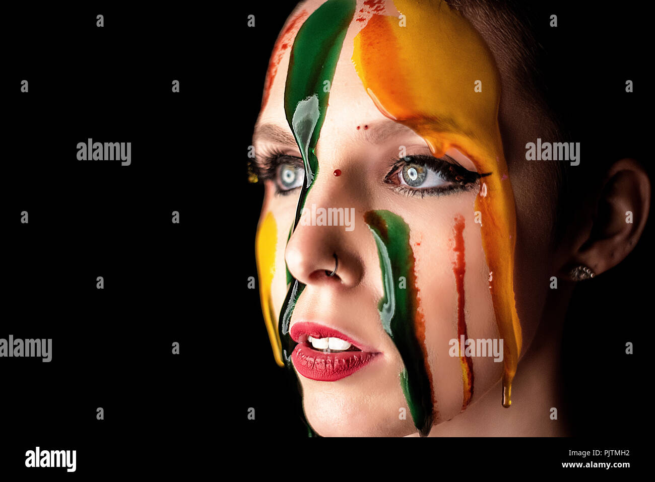 Green slime face hi-res stock photography and images - Alamy