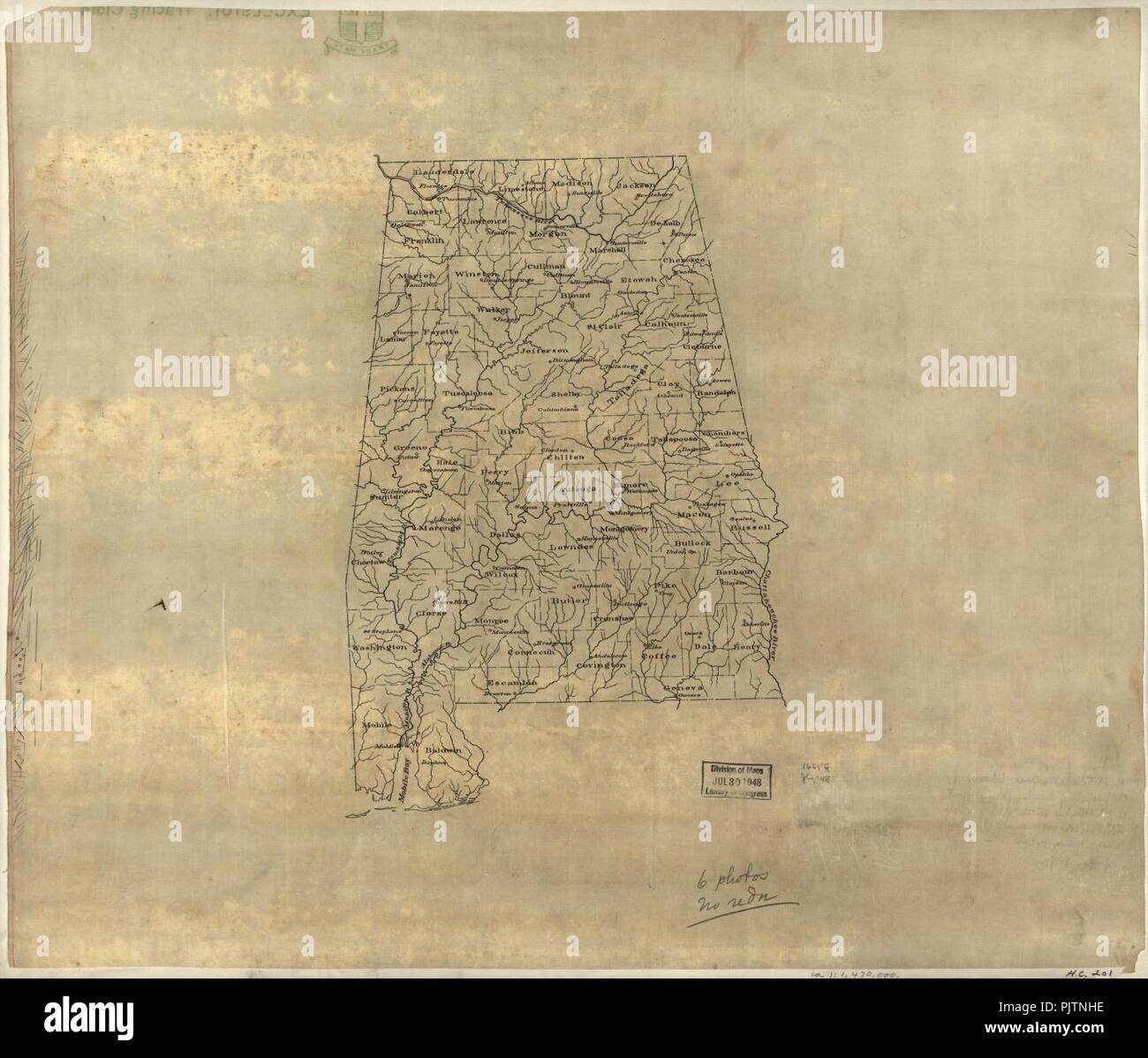 Alabama historic map hi-res stock photography and images - Alamy