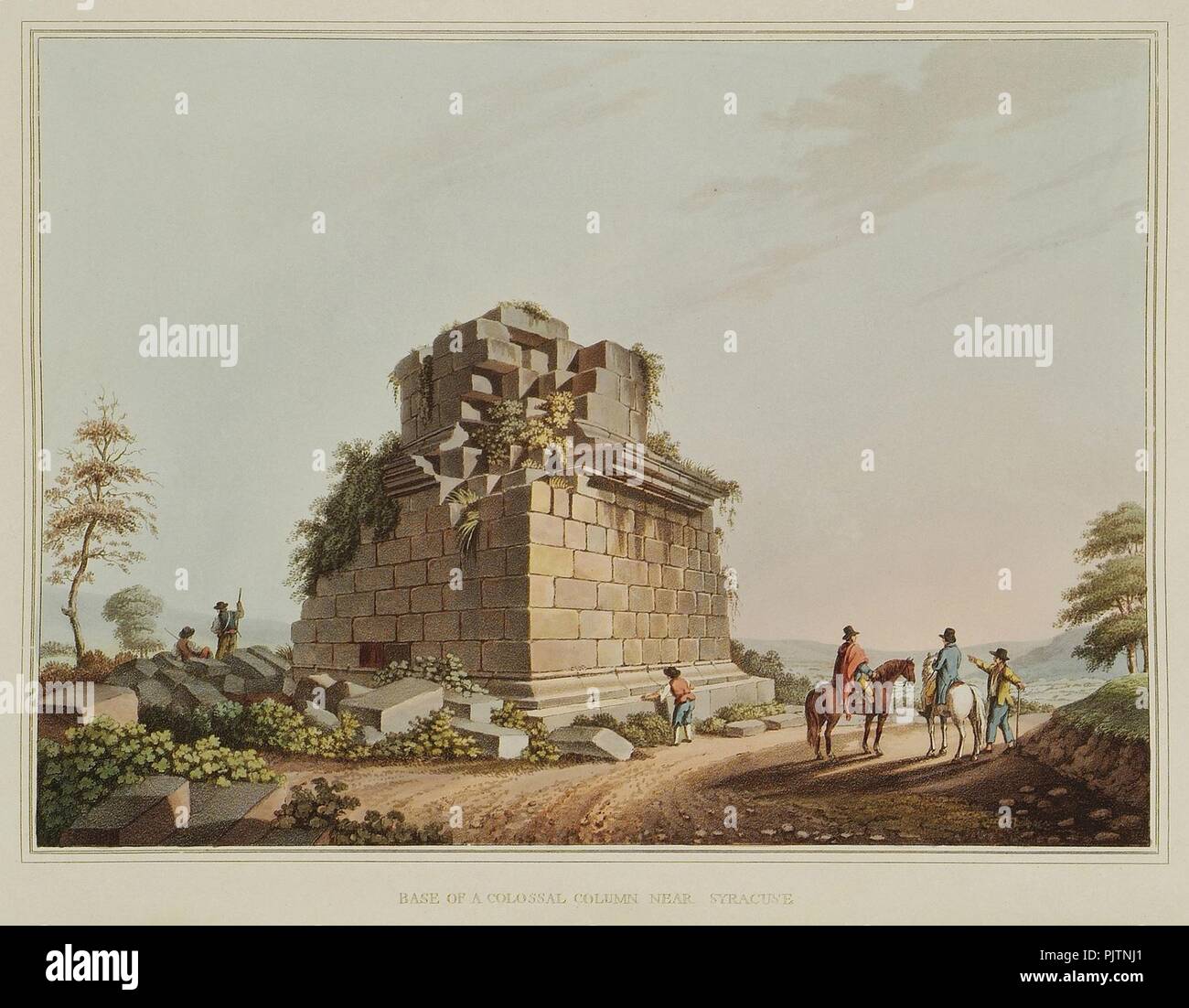 Base of a colossal column near Syracuse - Mayer Luigi - 1810 Stock ...