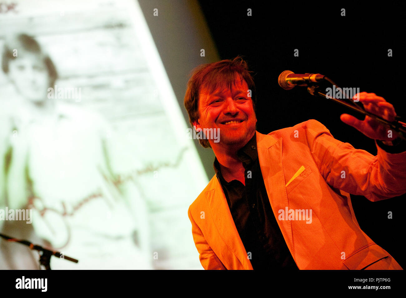 Flemish actor Mathias Sercu singing at the Smart concert during the ...