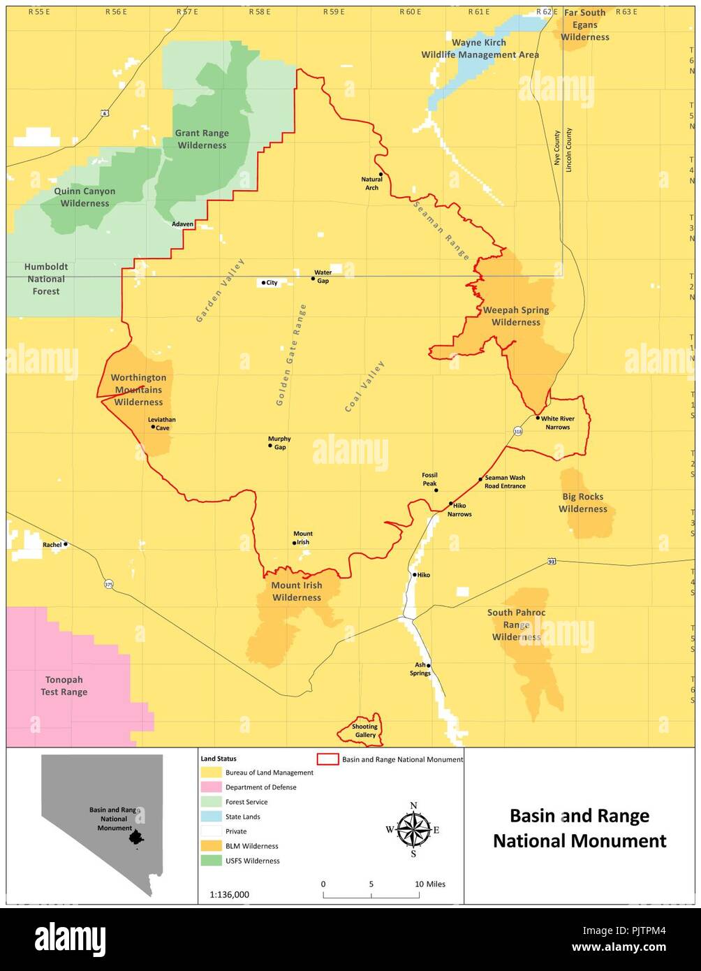 Basin and Range NM map Stock Photo - Alamy