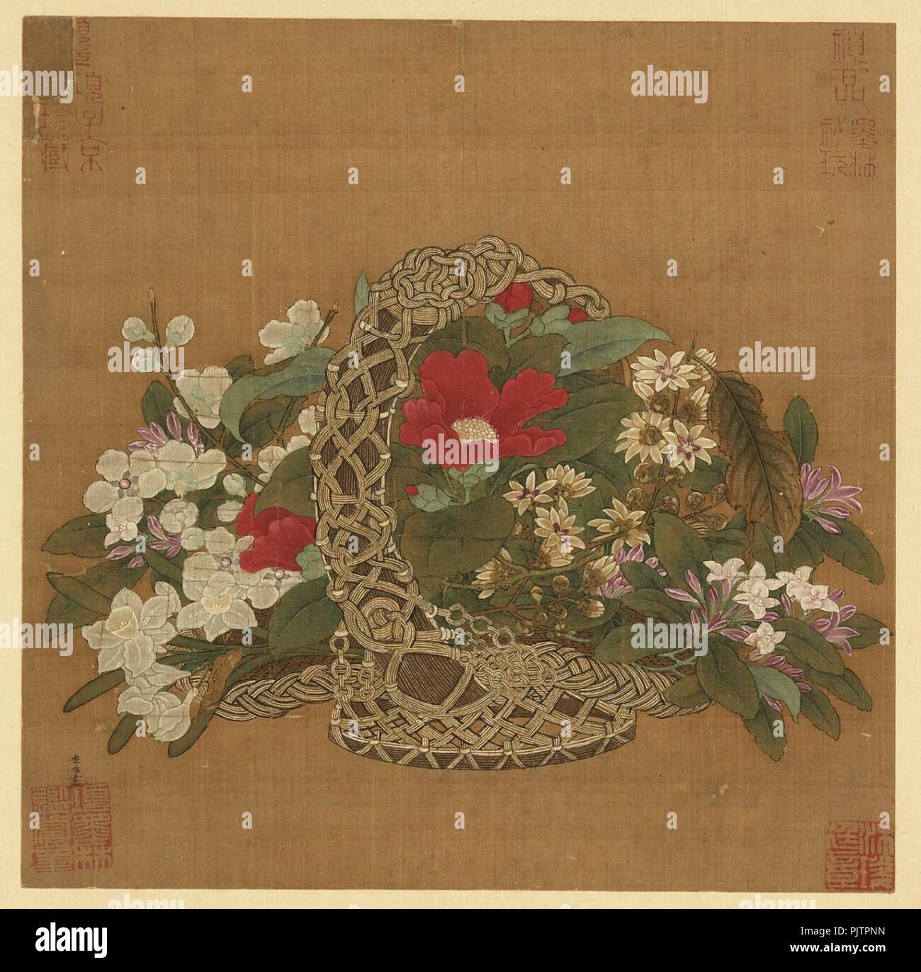 Basket of Flowers - Li Song Stock Photo - Alamy