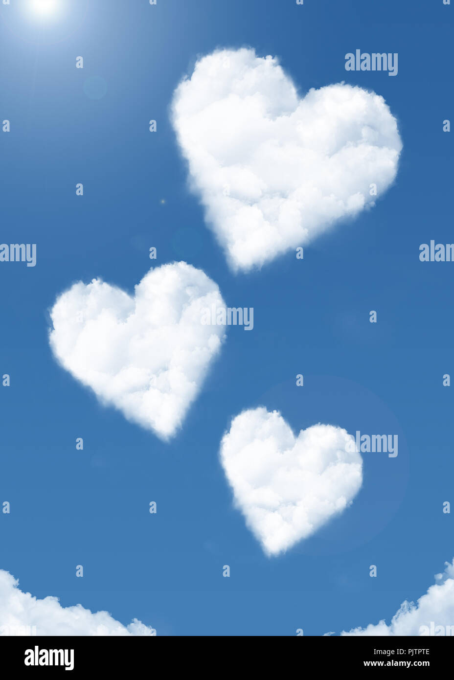 heart shaped clouds in the sky Stock Photo - Alamy