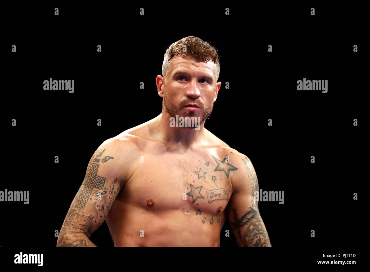 Jason Welborn in action against Tommy Langford during their British ...