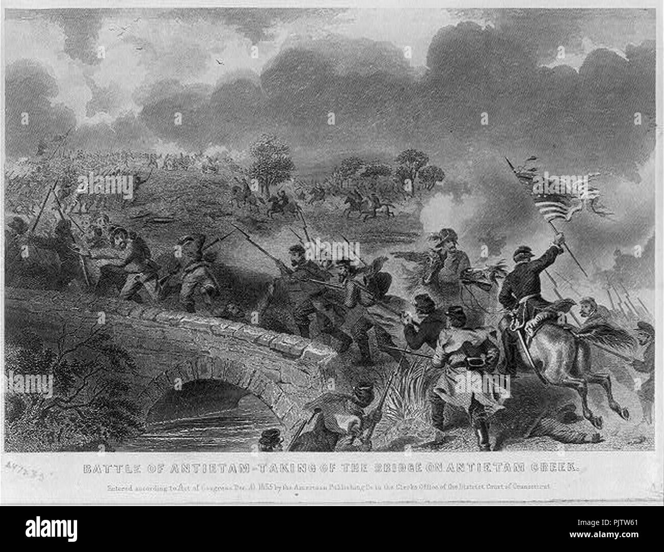 Battle of Antietam - Taking of the Bridge on Antietam Creek Stock Photo ...