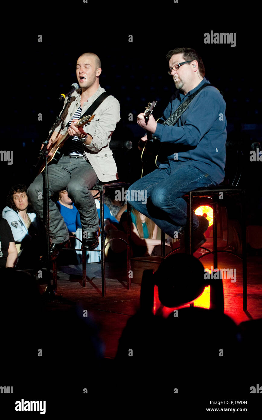 Flemish singer Stan Van Samang in concert at the Lotto Arena, Antwerp ...