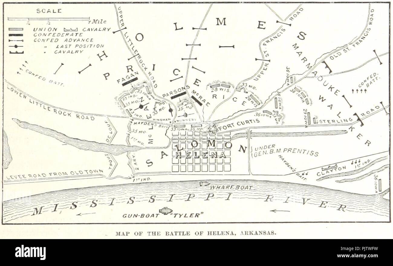 Battle of Helena map Stock Photo - Alamy