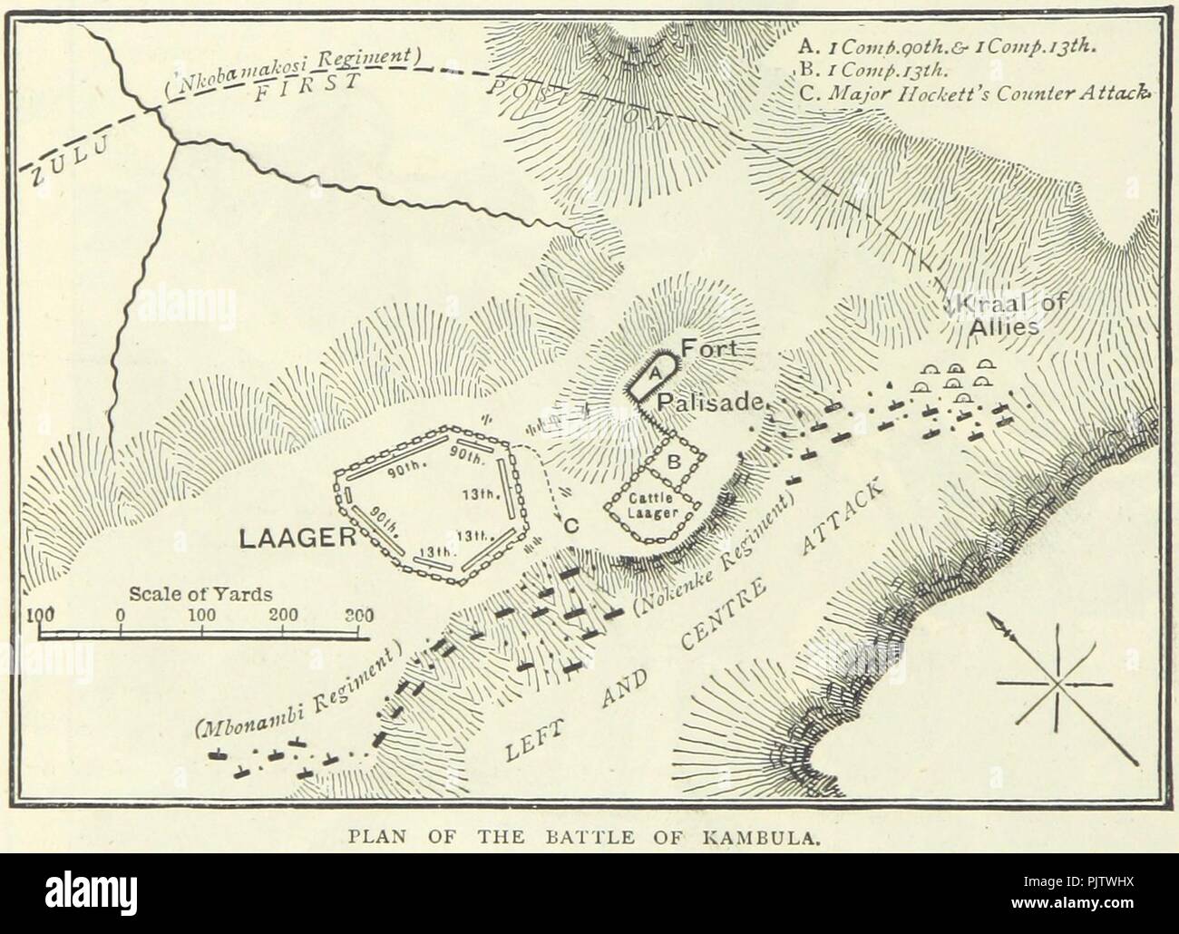 Battle of Kambula map Stock Photo - Alamy